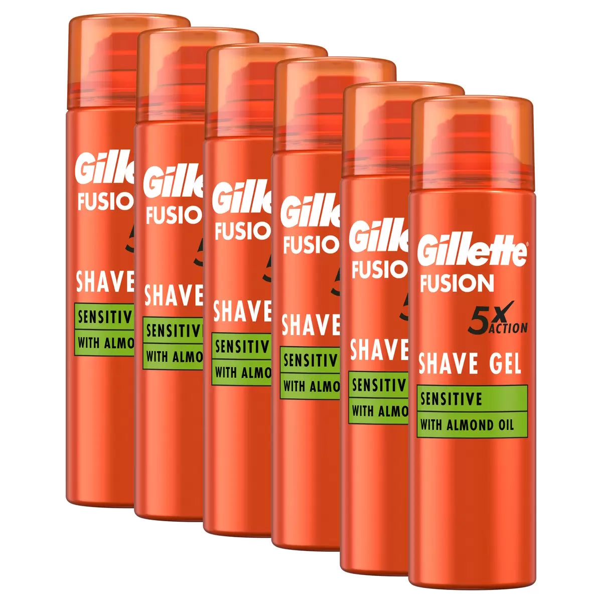 Gillette Fusion5 Ultra Sensitive Men's Shaving Gel, 6 x 200ml — Alta ...