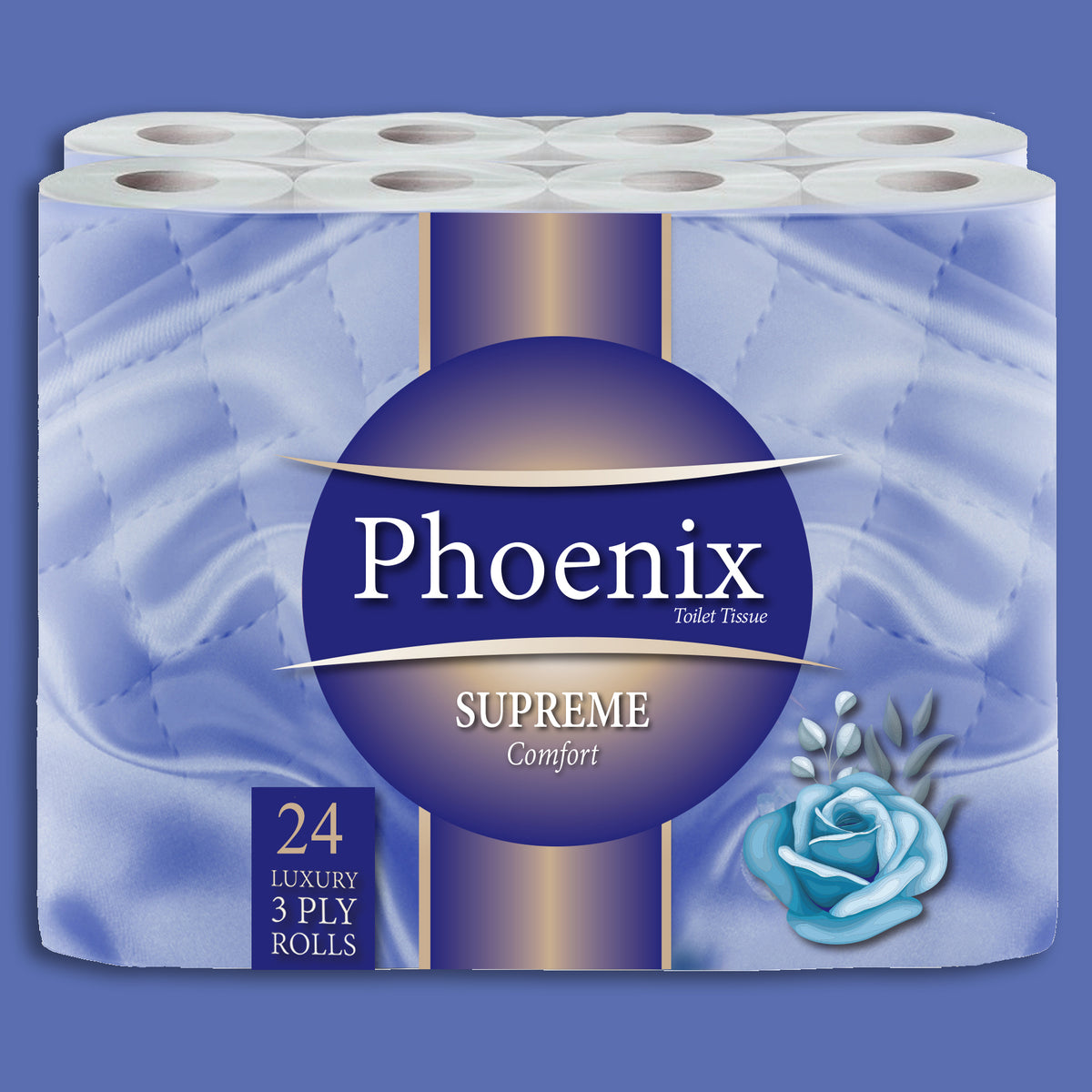 24 Roll Phoenix Soft Supreme Luxury Quilted 3 Ply Non-Fragranced Toile ...
