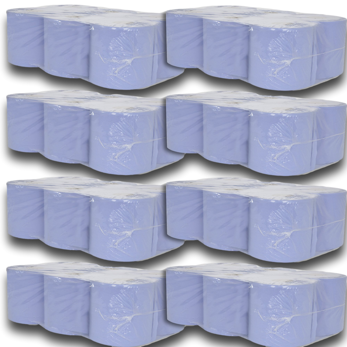 48 x Blue Centre Feed 2 Ply Embossed Paper Wipe Pull Rolls Wipes Kitch ...