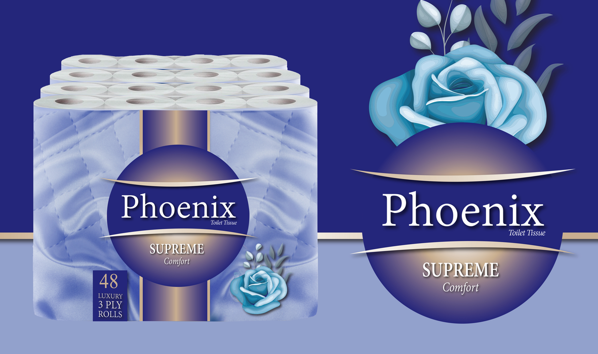 48 Roll Phoenix Soft Supreme Luxury Quilted 3 Ply Non-Fragranced Toile ...